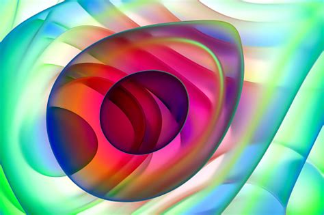 보라색 파란색과 녹색 그라데이션 색상으로 그려진 매트 유리 소재의 곡선 둥근 물결 모양과 부드러운 구형 생물학적 형태로 초현실적 인 외계인 꽃의 일부와 추상 미술 3d