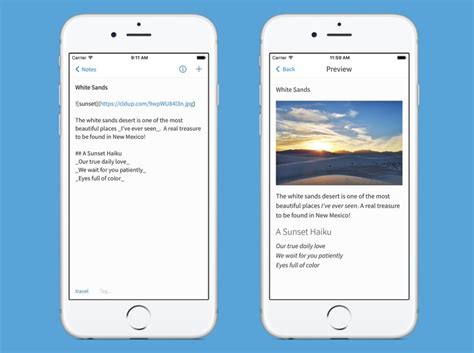 markdown added in latest ios app update simplenote