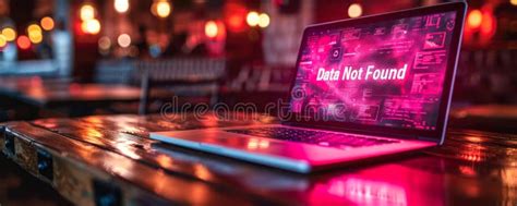 Laptop Screen Displaying An Error Message Data Not Found In A High Tech