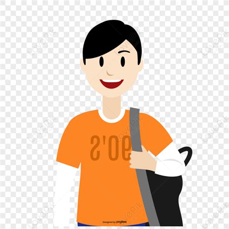 소년은 컷 만화배낭삽화백팩 Png 일러스트 무료 다운로드 Lovepik