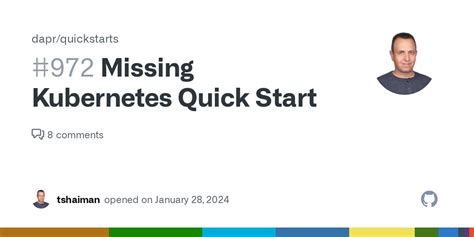 missing kubernetes quick start · issue 972 · dapr quickstarts · github