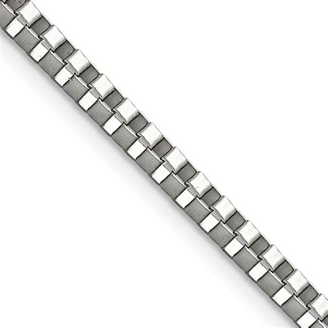 Stainless Steel Chisel Polished 32mm 20 Inch Box Chain Necklace