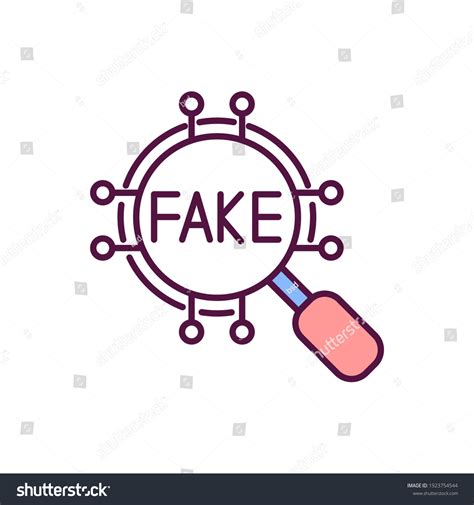 Fake News Detection Rgb Color Icon Stock Vector Royalty Free