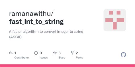 Github Ramanawithufastinttostring A Faster Algorithm To Convert Integer To String Ascii