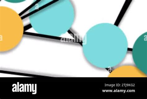 Animation With Moving Lines And Circle Shapes Linked Together On White Background Abstract