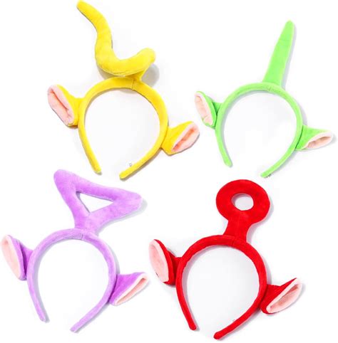 Aonuily Teletubbies Headband 4 Pcs Teletubbies Cartoon Character Headband Tinky Winky Po Laa