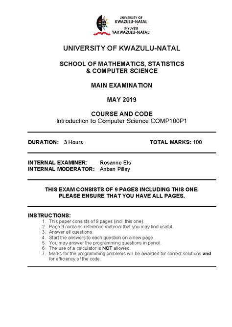 Comp100 Practical 2 Programming Exercises And Solutions March 2023