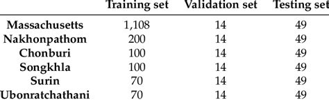 Number Of Training Validation And Testing Sets Download Scientific