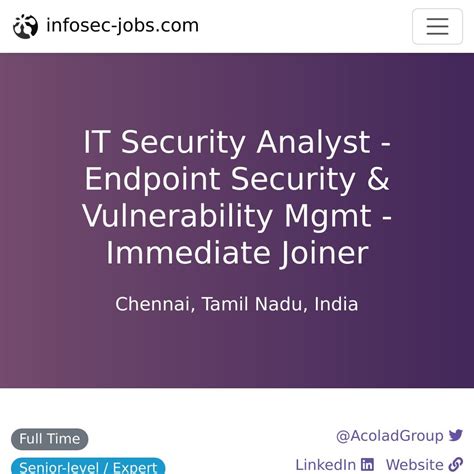 Hiring It Security Analyst Endpoint Security And Vulnerability Mgmt Immediate Joiner In Hiring It Security Analyst Endpoint Security And Vulnerability Mgmt Immediate Joiner In
