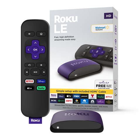 Roku Le Streaming Media Player Hd Wi Fi Hdmi Cable Simple Remote