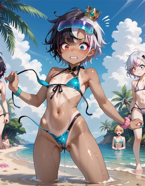 Rule 34 Ai Generated Asexual Beach Crown E Sekai Female Flat Chest
