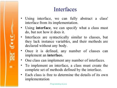 packages and interfaces