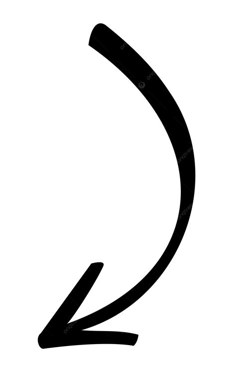 Curved Down Arrow Pointer For Business Plan And Education Vector Arrow Curved Arrow Hand