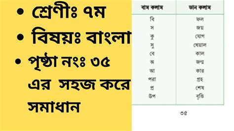 ৭ম শ্রেণির বাংলা ৩য় অধ্যায় অর্থ বুঝে বাক্য লিখি পৃষ্ঠা নং৩৫ Class 7bangla Page 35 Bangla