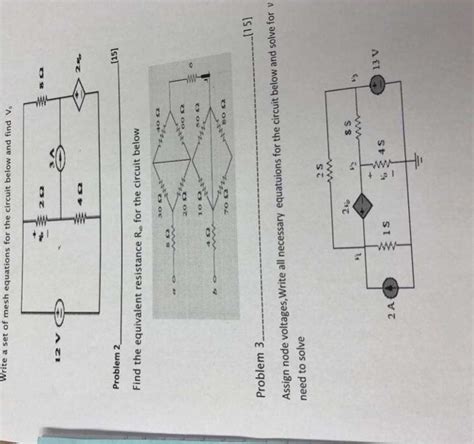 Solved Write A Set Of Mesh Equations For The Circuit Below Chegg
