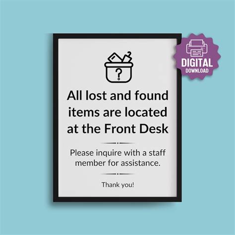 Lost And Found Sign Etsy