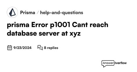 prisma error p1001 can t reach database server at `xyz` prisma