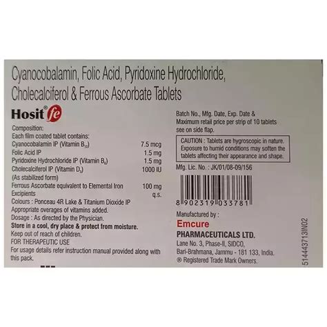 Hosit Fe Tablet Uses Price Dosage Side Effects Substitute Buy Online