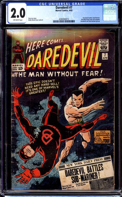 Daredevil 7 Cgc 2 0 1965 Daredevil Dons New Red Costume Ultimate