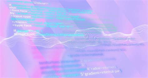Programming Code And Data Wave Image Over Abstract Purple Background