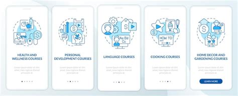 Premium Vector Online Tutorials Ideas Blue Onboarding Mobile App Screen