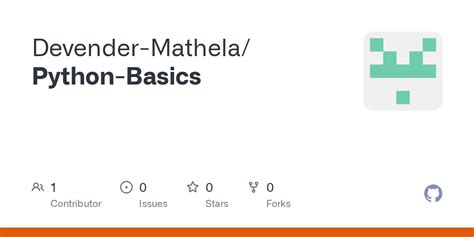 Github Devender Mathelapython Basics · Github