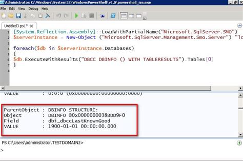 Check Dbcc Checkdb Last Execution Using Powershell