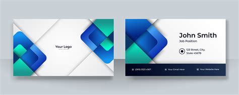 현대 블루 와 그린 명함 디자인 템플릿 기업 정체성 개념과 우아한 전문 창의적이고 깨끗한 명함 템플릿 벡터 일러스트레이션 0명에