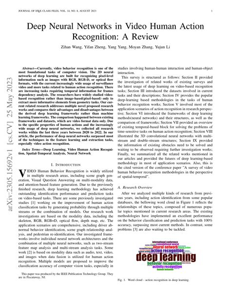 PDF Deep Neural Networks In Video Human Action Recognition A Review