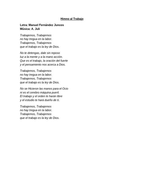 Himno Al Trabajo Pdf