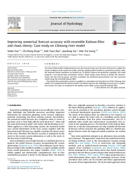 Pdf Improving Numerical Forecast Accuracy With Ensemble Kalman Filter And Chaos Theory Case