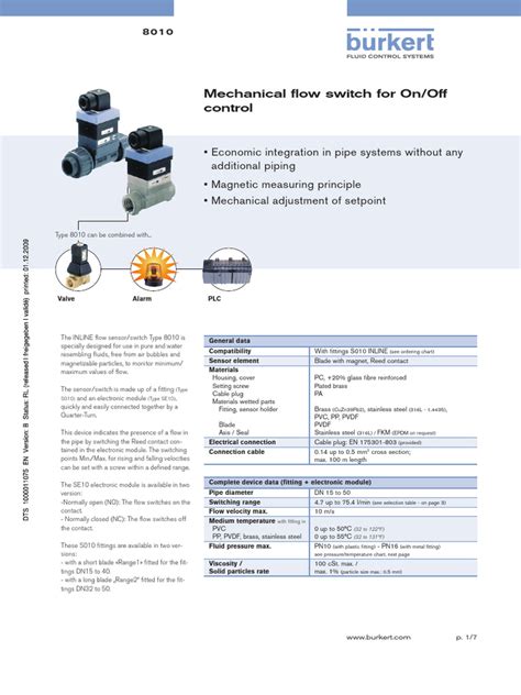 Flow Switch Pdf Pipe Fluid Conveyance Switch