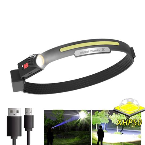 Bikight COB XPE LED 헤드램프 가지 모드 헤드라이트 C타입 USB 충전식 토치 야외 사이클링 어드벤처 낚시 자전거 헤드램프 LM