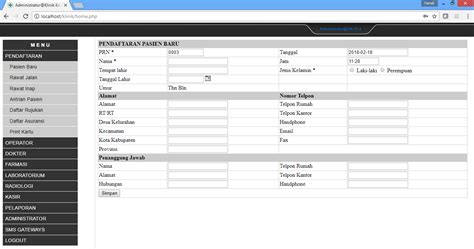 Sistem Informasi Klinik V Dengan PHP Dan MySQL