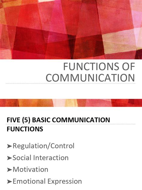 Functions Of Communication 1 Pdf