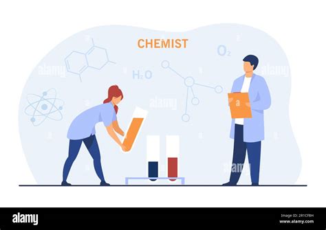 Cartoon Chemists Conducting Experiment Stock Vector Image And Art Alamy