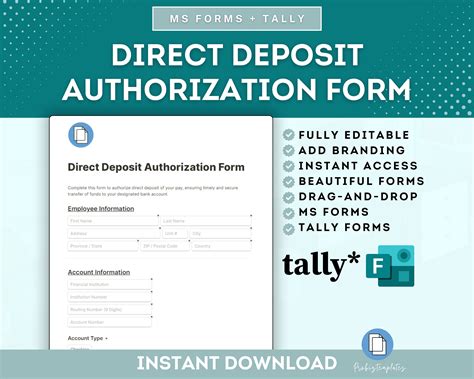 Direct Deposit Authorization Online Form New Hire Document Direct