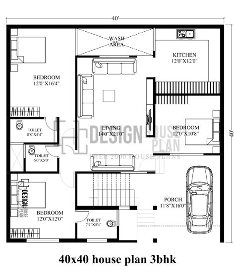 40x40 House Plan East Facing 3bhk 40x40 House Plan 51 Off