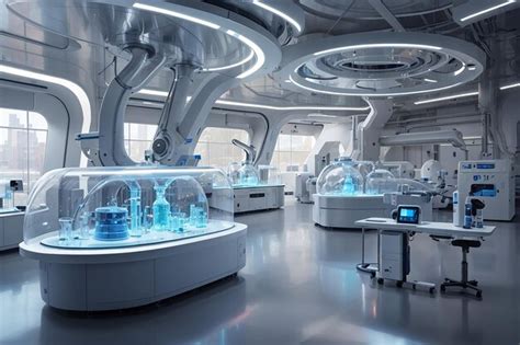 Premium Ai Image Nanotechnology Futuristic Science Lab