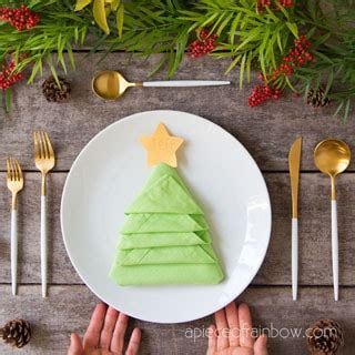 Christmas Tree Napkin Folding In 2 Minutes A Piece Of Rainbow