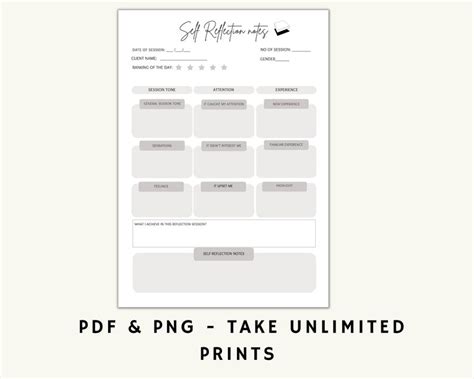Self Reflection Form Self Reflection Journal Printable Template Self