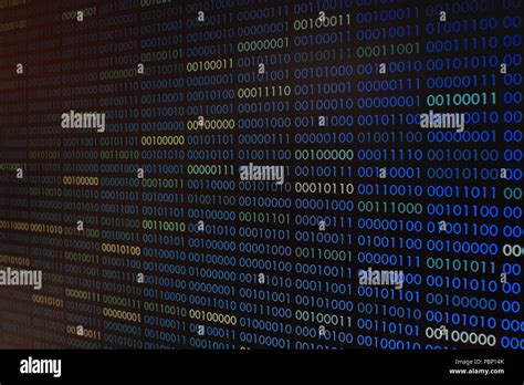 Blue Binary Code Blocks Of Binary Data Blockchain Concept Blue