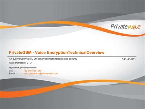Privategsm Voice Encryption Technical Overview Pptx