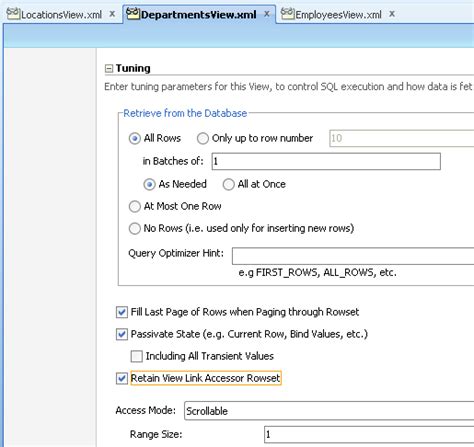Andrej Baranovskij Blog Tuning Adf Tree Retain View Link Accessor Rowset