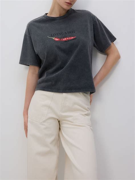 T Shirt With Print Color Dark Grey Reserved 491ga 90x