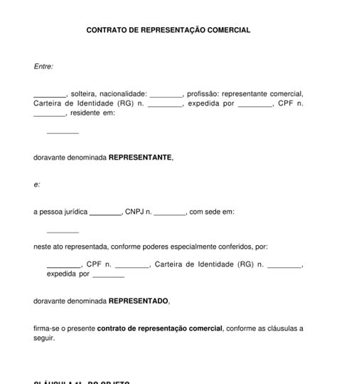Modelo De Contrato De Representante Comercialcontrato Social Empresa