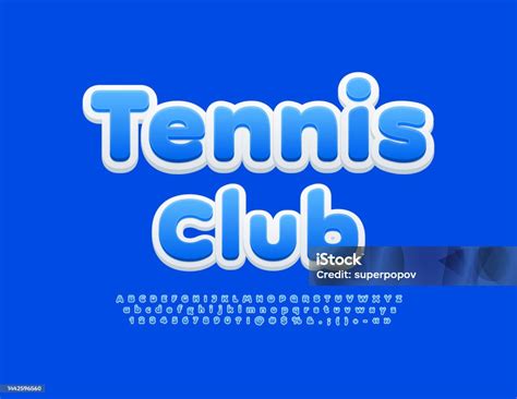 벡터 활동 엠블럼 테니스 클럽 알파벳 문자 숫자 및 기호의 창조적 인 세트 Championship에 대한 스톡 벡터 아트 및