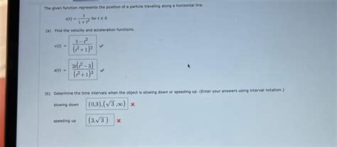 Solved The Given Function Represents The Position Of A