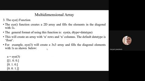 Multidimensional Array Using Numpy Youtube
