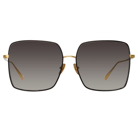 Hina Square Sunglasses In Black By Linda Farrow